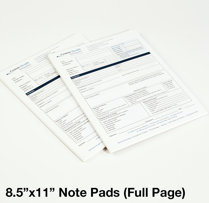 8.5" x 11" - Full Page Note Pads